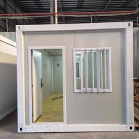 China Prefabricated Container House 5950x3000x2800mm with 50mm EPS Rockwool Wall Panel Detachable Camp Cabin for sale