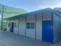 China Prefabricated Wood House 3 Bedrooms Living Room Flat Roof Steel Frame 120kmh Wind Load for sale