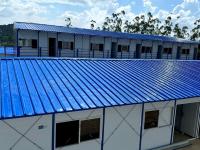 China Blue White Light Steel Structure Prefab House 4 Bedrooms Double Storey Luxury Dome House for sale