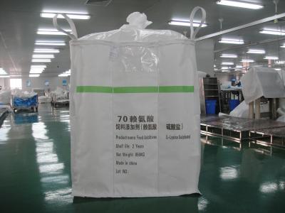China Duffle Top PP Bulk Bag For Packaging L-Lysine Sulphate / Industrial Bulk Bags for sale