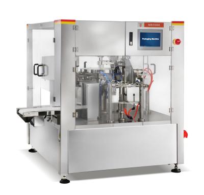 China Rotary Bag Filling Packing Machine PLC Control 30-50 bpm for Nuts Sugar Coffee Beans for sale