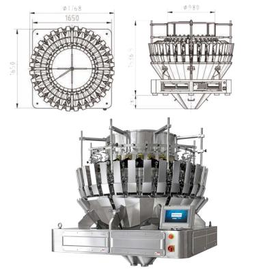 China 10 Head Multihead Weigher Automatic Packing Machine 0.1g Accuracy 120p/M Speed for Frozen Foods for sale