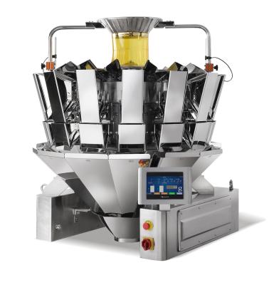China 10 Head Multihead Weigher 0.1g Accuracy Color Touch Screen for Sticky Foods Snacks for sale
