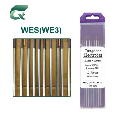 China Purple WES Compound Tungsten Tig Welding Electrode 3mm for sale