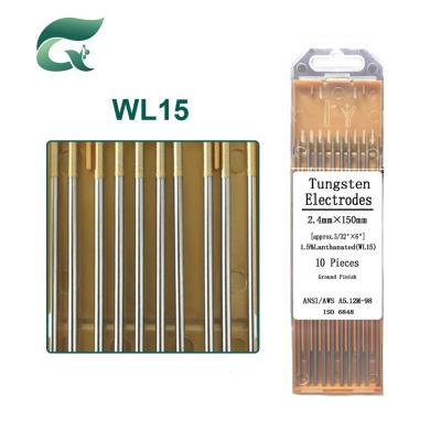 China Golden Yellow WL15 Lanthanum Tungsten Electrode 2.4mm for sale