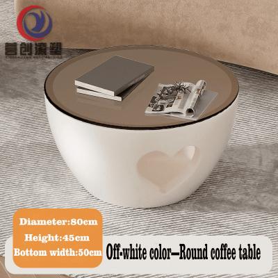 China Rotomolded Coffee Table 80cm Round Outdoor Furniture - Lightweight Polyethylene Weather-Resistant Design for sale