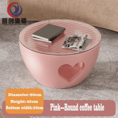 China UV Resistant Polyethylene Round Rotational Molded Outdoor Coffee Table 80cm x 45cm x 50cm for sale