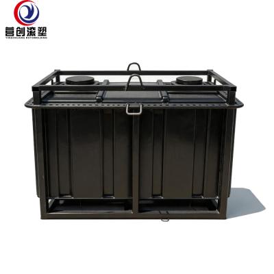 China Custom Rectangular Fuel Tank Rotomold, All-Welded Iron Rotational Mold With Lifting Frame For Plastic Diesel Tank Manufacturing for sale