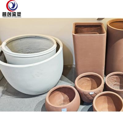 China OEM Custom Rotomolded Planter Weather Resistant Large Plastic Flower Pot 80cm Height for Commercial Landscape for sale