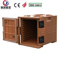China YINGCHUANG OEM 75L Coffee Brown Handle Type Rotomolded Insulated Box, Thick PU Foam Hot & Cold Holding GN Pan Food Transport Cabinet For Catering Canteen Central Kitchen for sale