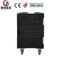 China YINGCHUANG OEM 90L Black Large Wheeled Rotomolded Large Insulated Box, Thick PU Foam Hot & Cold Holding GN Pan Food Transport Cabinet For Central Kitchen Catering Canteen for sale
