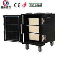 China YINGCHUANG OEM 90L Black Large Wheeled Rotomolded Large Insulated Box, Thick PU Foam Hot & Cold Holding GN Pan Food Transport Cabinet For Central Kitchen Catering Canteen for sale