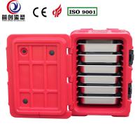 China YINGCHUANG ROTOMOLDING OEM 90L Red Handle Type Rotomolded Insulated Box, Thick PU Foam Hot & Cold Holding GN Pan Food Transport Cabinet For Central Kitchen Catering Canteen for sale