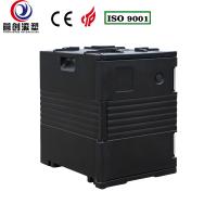 China YINGCHUANG ROTOMOLDING OEM 90L Black Rotomolded Insulated Box With Small Casters, Thick PU Foam Hot & Cold Holding GN Pan Food Transport Cabinet For Central Kitchen Catering Canteen for sale