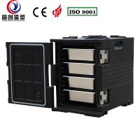 China YINGCHUANG ROTOMOLDING OEM 90L Black Rotomolded Insulated Box With Small Casters, Thick PU Foam Hot & Cold Holding GN Pan Food Transport Cabinet For Central Kitchen Catering Canteen for sale