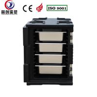 China YINGCHUANG ROTOMOLDING OEM 90L Black Rotomolded Insulated Box With Small Casters, Thick PU Foam Hot & Cold Holding GN Pan Food Transport Cabinet For Central Kitchen Catering Canteen for sale