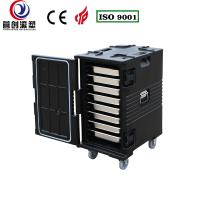 China YINGCHUANG ROTOMOLDING OEM 120L Black Rotomolded Insulated Box With Large Casters, Thick PU Foam Hot & Cold GN Pan Food Transport Cabinet For Central Kitchen Catering Canteen for sale
