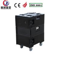 China YINGCHUANG ROTOMOLDING OEM 120L Black Rotomolded Insulated Box With Large Casters, Thick PU Foam Hot & Cold GN Pan Food Transport Cabinet For Central Kitchen Catering Canteen for sale