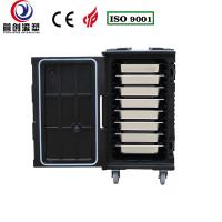 China YINGCHUANG ROTOMOLDING OEM 120L Black Rotomolded Insulated Box With Large Casters, Thick PU Foam Hot & Cold GN Pan Food Transport Cabinet For Central Kitchen Catering Canteen for sale