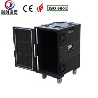 China YINGCHUANG ROTOMOLDING OEM 120L Black Rotomolded Insulated Box With Large Casters, Thick PU Foam Hot & Cold GN Pan Food Transport Cabinet For Central Kitchen Catering Canteen for sale