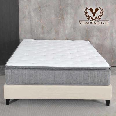 China Gel Memory Foam Independent Pocket Spring Mattress Compressed 10 Inch Pillow Top Gray for sale