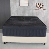 China Memory Foam Hybrid Bed Mattress Ultra Soft Cloud Feeling Euro Top Black Pattern 14 Inch for sale