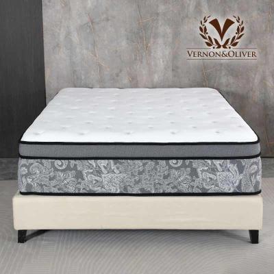 China Hotel Soft Pocket Spring Mattress Jacquard Fabric MDI Gel Memory Foam 14 Inch for sale