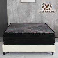 China Latex Like Foam Hybrid Bed Mattress Art Pattern Dark Gray Knitted Fabric Compressible for sale