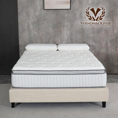 China Pillow Top Light Gray Knitted Gel Memory Foam Mattress Supportive Feel Compressible 12in for sale