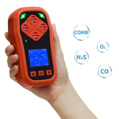 China YA-CDX4 4 in 1 Portable Multi Gas Detector O2 CO H2S LEL 3000mAh Battery LCD Display for sale
