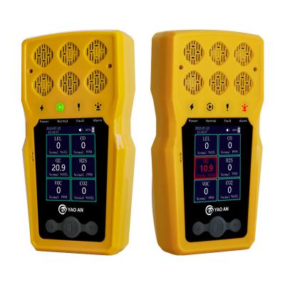 China YAOAN BTQ-YA-C100FT Portable 6 Gas Monitor O2 CO H2S LEL Detector 5800mAh for sale