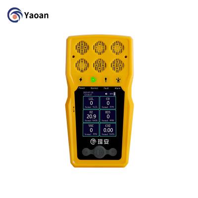China CE ATEX 6-in-1 Portable Gas Detector with 5800mAh Battery and 10+ Hour Runtime for CO CO2 H2S CL2 NH3 CH4 Detection for sale