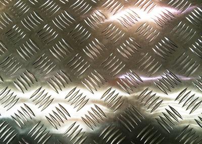 China 5052 5 Bar Tread Plate Aluminum Plate , Flat Aluminium Chequer Plate Flooring for sale