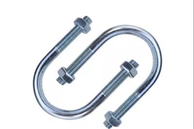 China M8 M12 U-Shape Metal Bolt with Nut Washer - Grade 4.8 Mild Steel Zinc Plated Fastener for Industrial Applications for sale