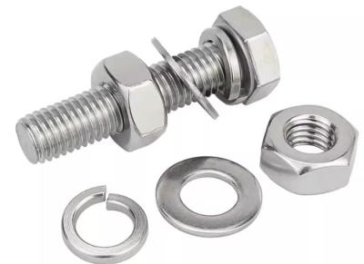 China M5 M6 Stainless steel hexagon heavy Metal bolt and nut washer SUS304 SUS316 A2-70 A4 for sale