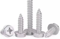 China M3 M4  Stainless steel Hex Flange Self Tapping metal Screws SS304 SS316 A2 A4-80 Drilling screws for sale