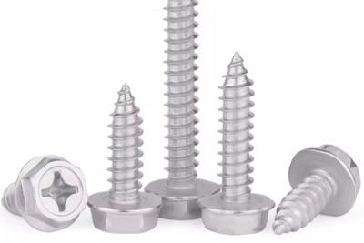 China M3 M4  Stainless steel Hex Flange Self Tapping metal Screws SS304 SS316 A2 A4-80 Drilling screws for sale