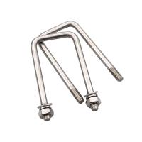 China Automotive M16 Carbon Steel Cold Pressing Galvanized Metal Square U Bolt Pipe Clamp for Tractors for sale