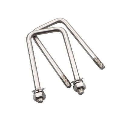 China Automotive M16 Carbon Steel Cold Pressing Galvanized Metal Square U Bolt Pipe Clamp for Tractors for sale