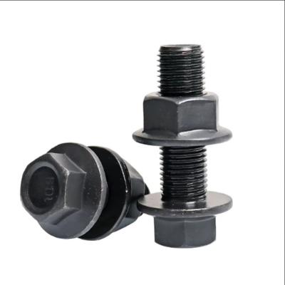 China M8 M10 M12 Metal Steel Black Oxide Hex Head Serrated Flange Bolt B7 B7M DIN6921 for sale