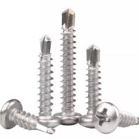 China Stainless Steel Phillips Pan Cylindrical head Drilling Screws SS304 316  DIN7504 for sale