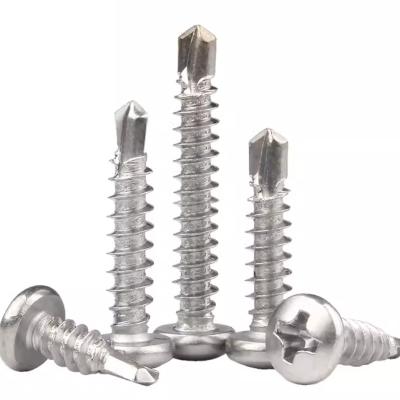 China Stainless Steel Phillips Pan Cylindrical head Drilling Screws SS304 316  DIN7504 for sale
