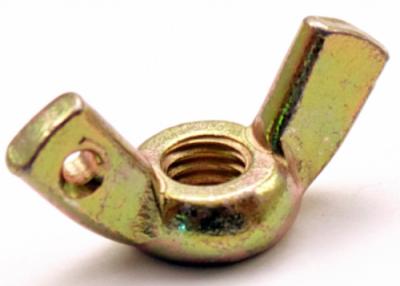 China M6 M8 Grade 2 5 Steel Wing Round Butterfly Wing Nut Yellow Powder Coated  DIN314 DIN315 for sale
