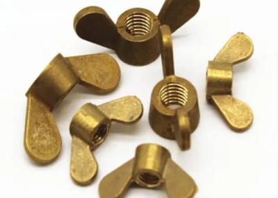 China M4 M6 H59 H62 Wing Nut Brass Bronze Copper Alloy Steel Yellow Zinc Plating Edged DIN315 for sale