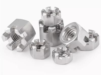 China M12 M18 Stainless Steel SUS304 SUS316 Hex Thin Slotted Nut Castle Nut A2 A4 DIN937 for sale