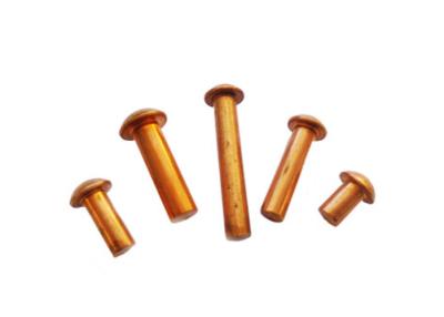 China Brass Copper Round head solid rivet 7/16 1/2 Customized Yellow Gold solid rivets for sale