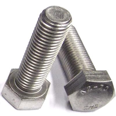 China 1/2 3/8 M6 Stainless steel heavy hex metal bolt SUS304 Plain polish surface DIN 933 for sale