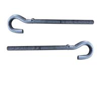 China Hot-dip galvanized HDG carbon steel welded J-shaped foundation anchor rods for wet concrete for sale