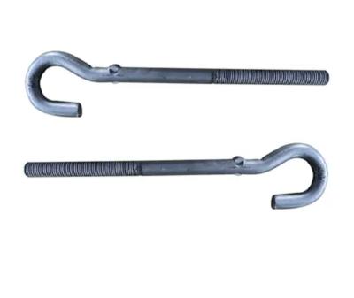 China Hot-dip galvanized HDG carbon steel welded J-shaped foundation anchor rods for wet concrete for sale