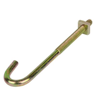 China Hot-dip galvanized carbon steel L-type J-type foundation anchor bolts M12 grade8.8 10.9 5/8 for sale